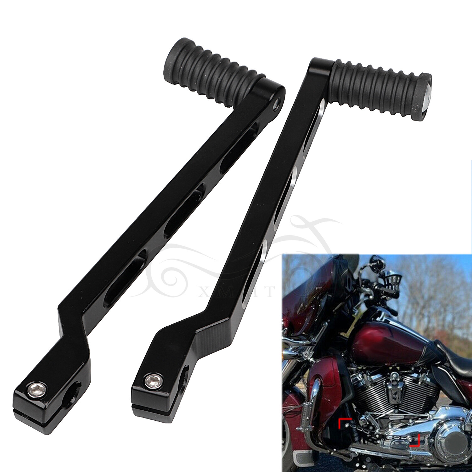Extended Heel Toe Shift Lever w/Shifter Pegs for Harley Touring Softail ...