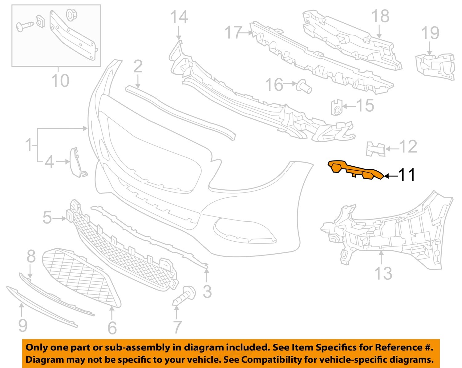 MERCEDES OEM 15-18 C300 Front Bumper-Side Bracket Left 2058850821 | eBay