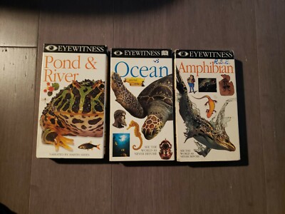 LOT of 3 EYEWITNESS Video Tapes Ocean, Amphibian and Pond & River | eBay
