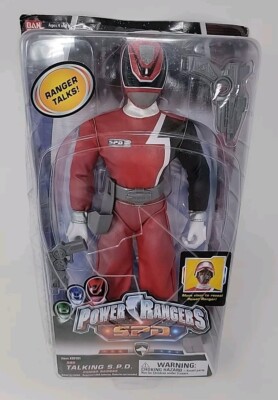 2004 Power Rangers SPD 12" Talking Red Ranger Bandai Face Reveal S.P.D ...