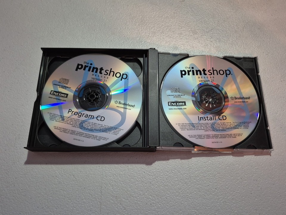 Broderbund The PrintShop Deluxe Version 21 - Four CD Set Excellent ...