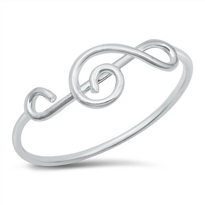 925 Sterling Silver Music Note Wire Ring for Women Engagement Ring ...