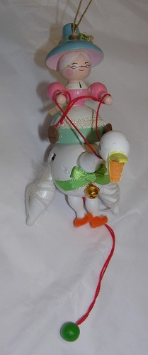 Kurt Adler Mother Goose Wooden Pull String Puppet Christmas Ornament ...