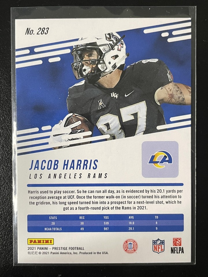 2021 Panini Prestige #283 Jacob Harris Xtra Points Diamond RC Los ...