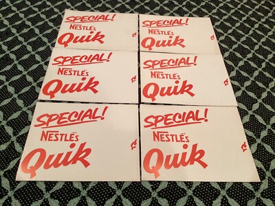 Nestle Quik Thick Cardboard Advertising Display Lot (6) Sign 14inx11in ...