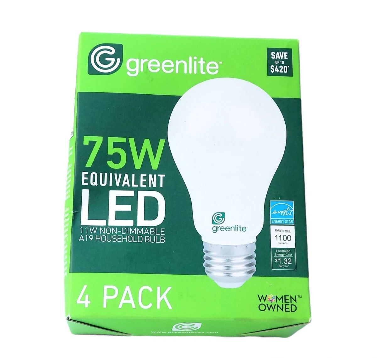 Greenlite® Extra Brite Non-Dimmable LED Bulb, 19 W, LED
