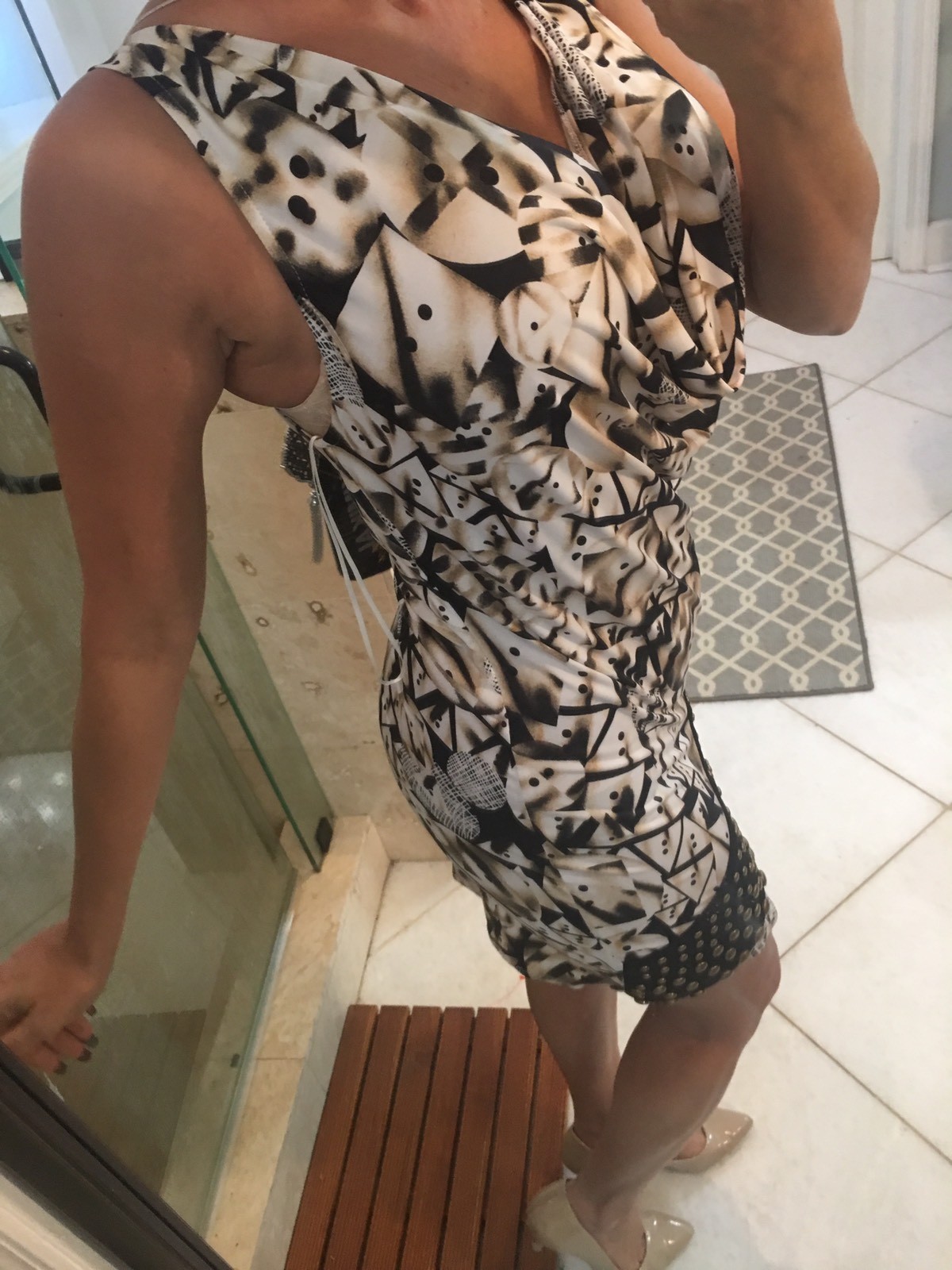 Kimikal Cocktail Dress Studded Nwt New Jersey Feel Animal Print | eBay