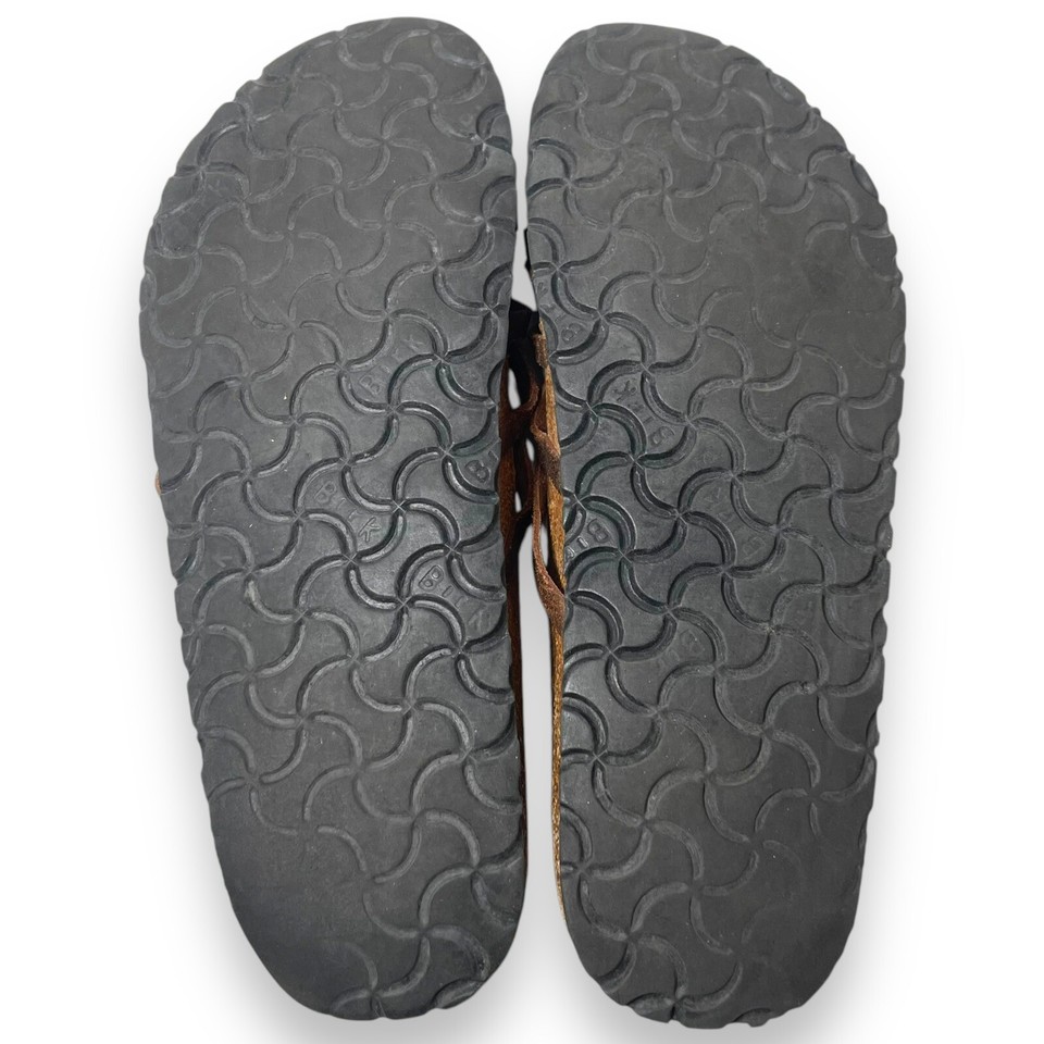 Papillio Birkenstock Womens Sz 8 Distressed Leather Strap Toe Loop Ring ...