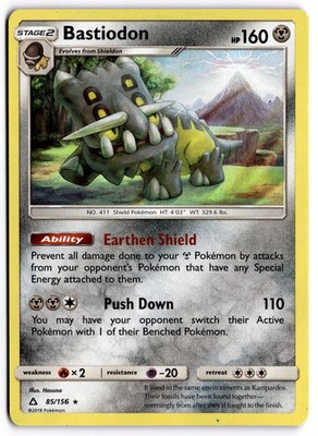 Pokemon TCG Bastiodon 85/156 SM - Ultra Prism Holo Rare NM | eBay