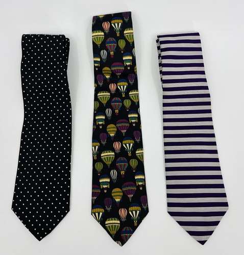 Lot of 3 Brooks Brothers 100% Silk Ties Some Makers Striped Hot Air ...