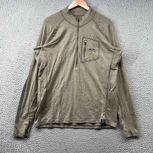Kuiu Merino Wool Shirt Mens Large Brown Base Layer Nuyarn Quarter Half ...