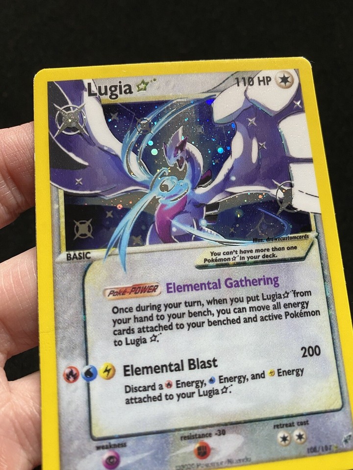 Custom Lugia Gold Star Holo Pokémon Card | eBay