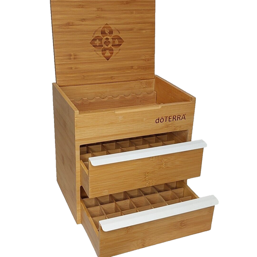 doTERRA Essential Oils Wooden Bamboo Storage Box Case 2 Drawers and ...