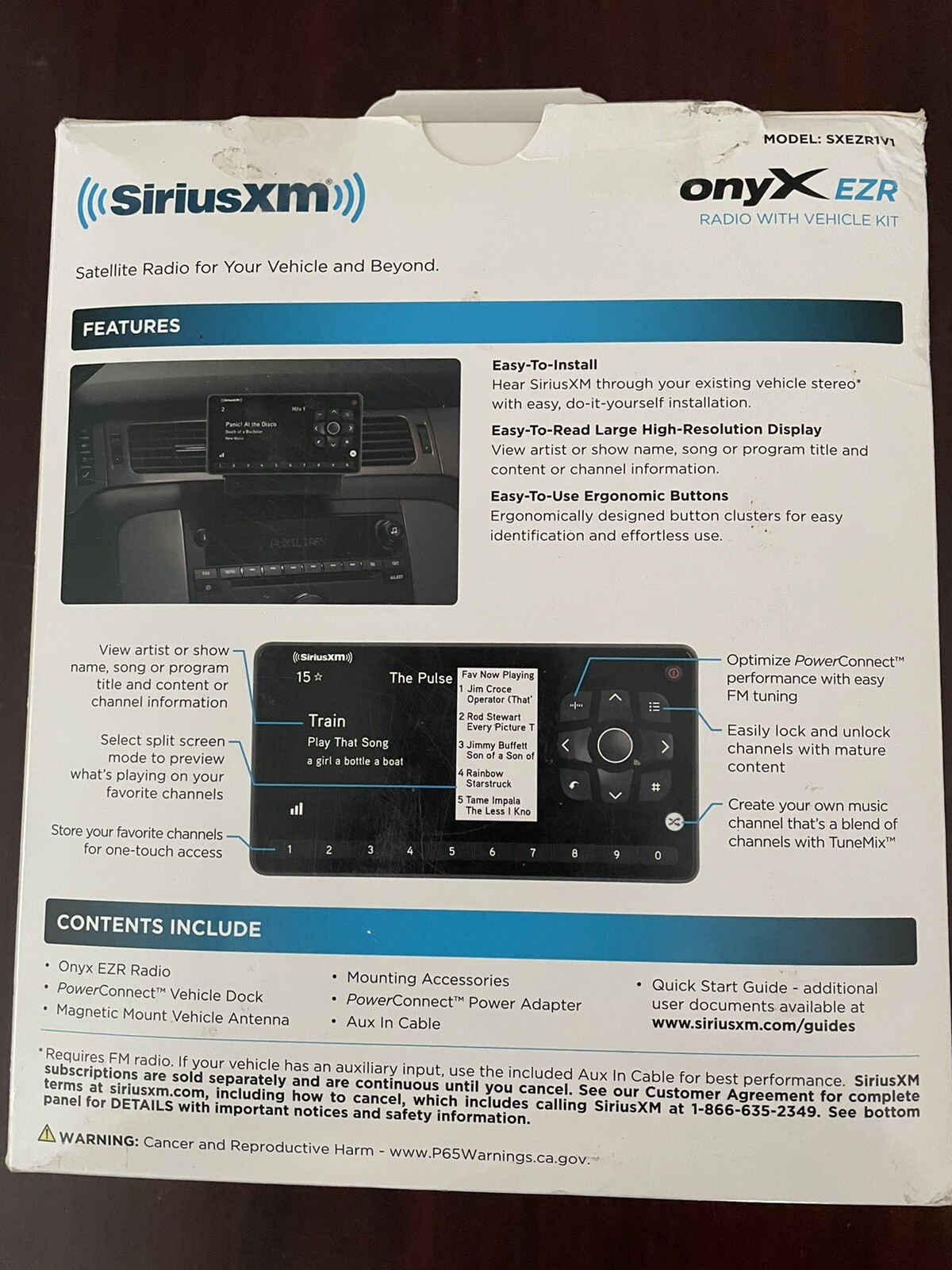 Sirius XM Onyx Satellite Radio & Vehicle Kit.See Photos For Type And ...