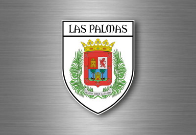 Sticker decal souvenir car coat of arms shield city flag spain las ...