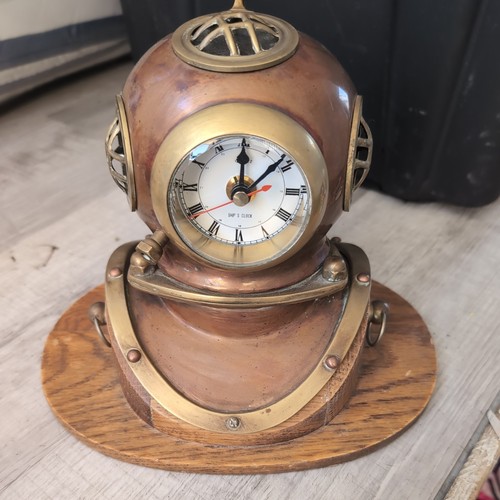 VINTAGE DEEP SEA DIVING HELMET CLOCK Copper Brass | eBay