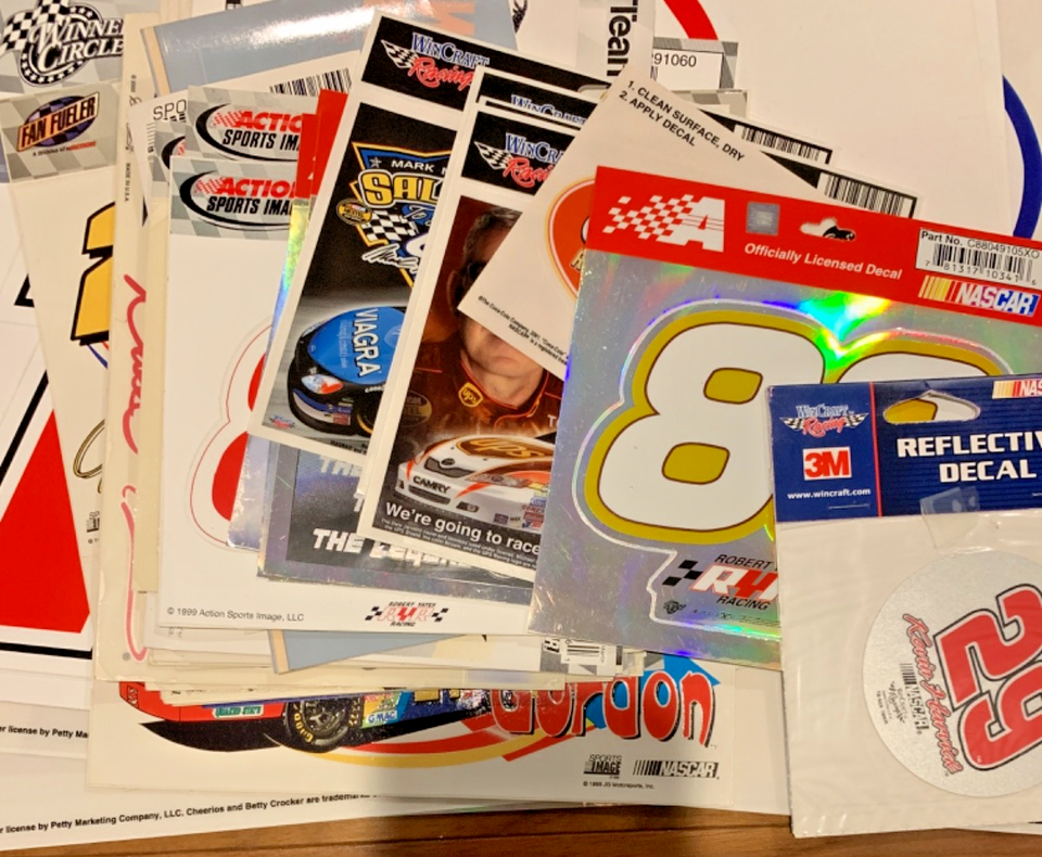 Large Lot of NASCAR Decals Earnhardt Martin Gordon Labonte Harvick 40 ...