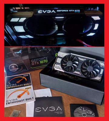 LED +BACKPLATE! Fast FactoryOC EVGA NVIDIA GeForce GTX 1070 FTW GAMING ...