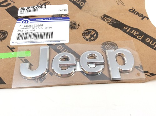 2017-2018 Jeep Wrangler Avant Grille Plaque Emblème Chrome Neuf OEM ...