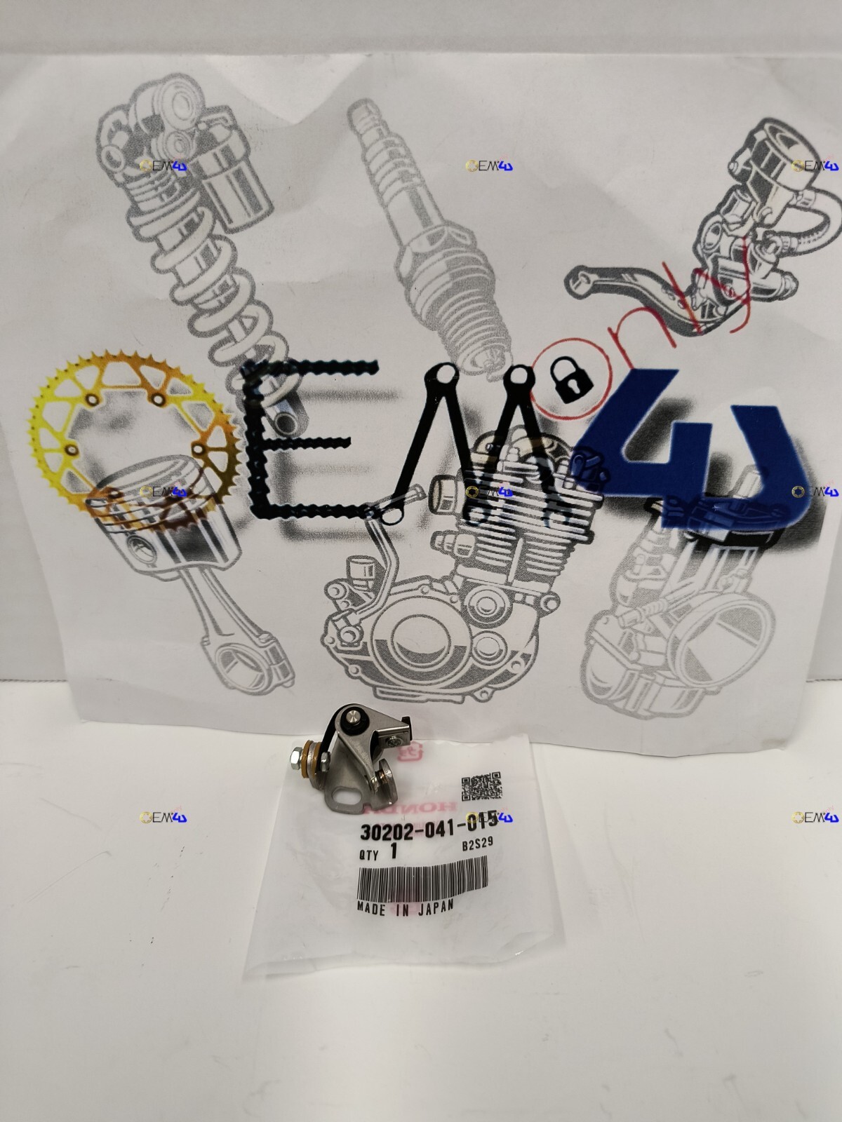 Honda OEM Ignition Contact Breaker Points Z50 XR80 CT70 XR80 XR100 ...