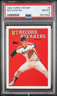 NOLAN RYAN '87 RECORD BREAKERS 1988 Topps TIFFANY #6 Astros PSA 8 NM ...