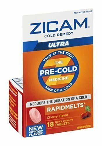 Zicam RapidMelts Ultra Cold Remedy Quick Dissolving Cherry Tablets 18 ...