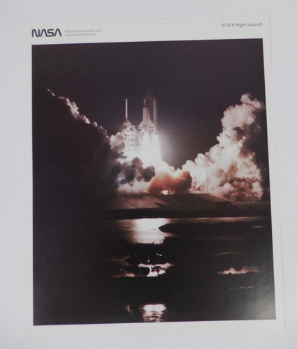 NASA 1983 Space Shuttle Challenger's STS-8 First Night Launch 8" x 10 ...