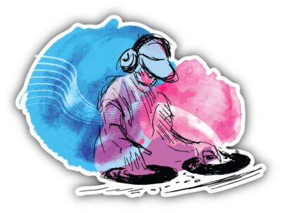 Watercolor Dj Music Car Bumper Sticker Decal | eBay
