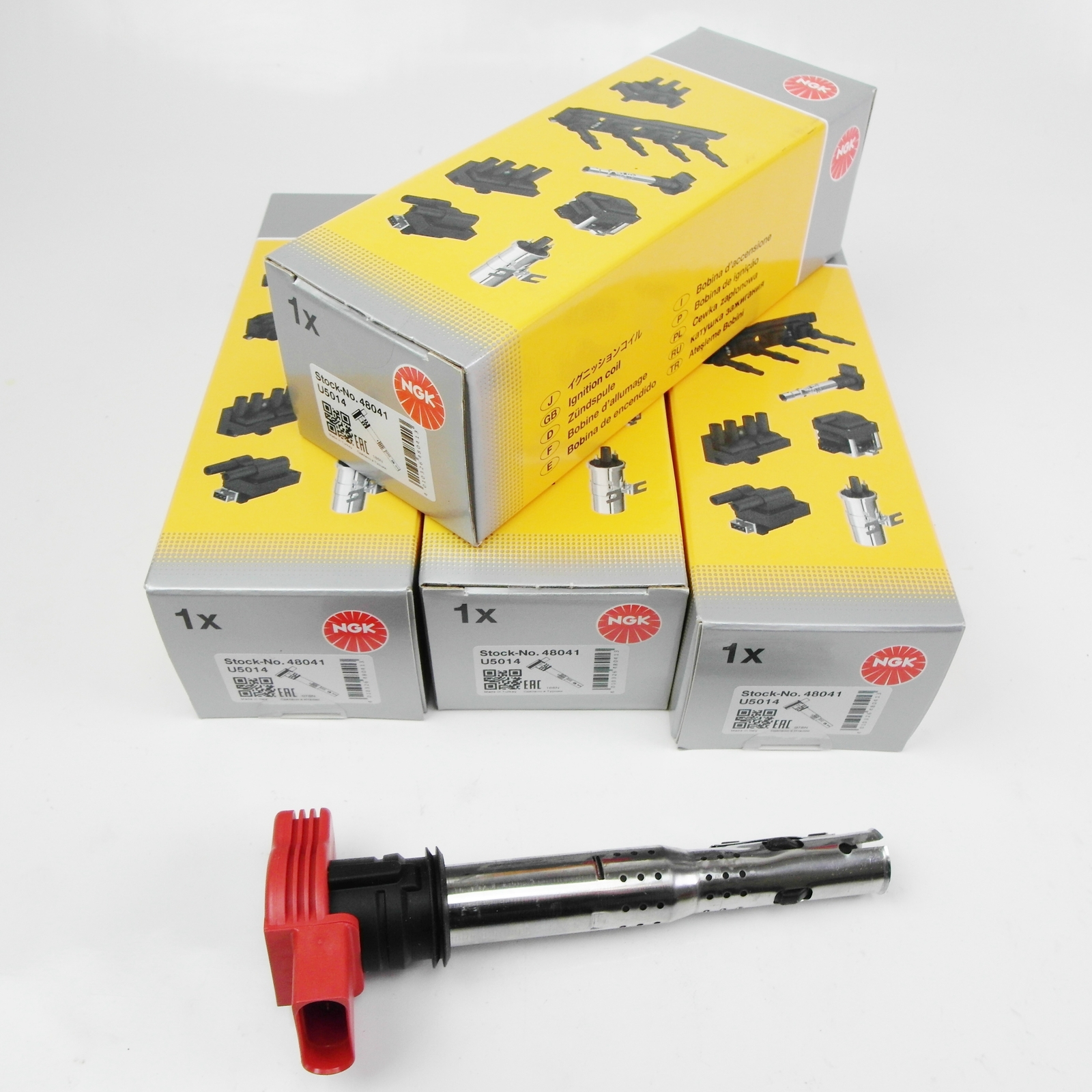 4x NGK U5014 48041 Zündspule Zündmodul A4 A5 A6 A7 A8 Q7 R8 2.0 - 5.2 ...
