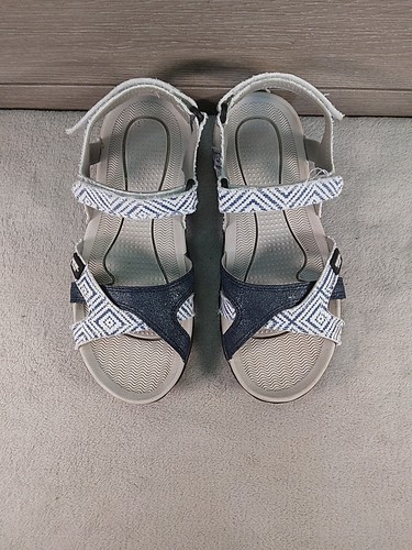 Muk Luk Sport Sandals women's Size 8 adjustable Blue White Sandals | eBay