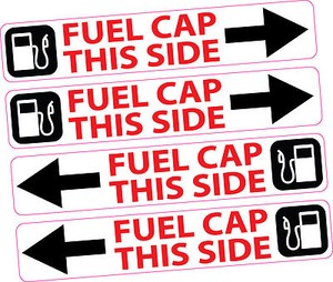 4x Fuel Filler Cap Side Sticker Dashboard Reminder Diesel Unleaded Hire ...