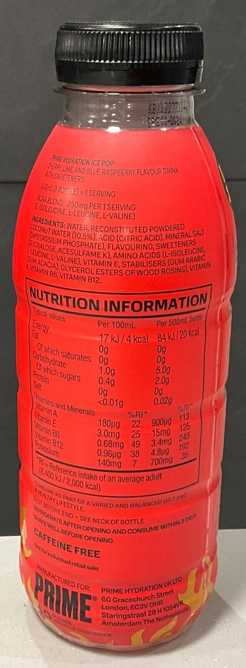 Prime Hydration Card Red **JANAURY SALE** Boxing Event October 14 UK ...