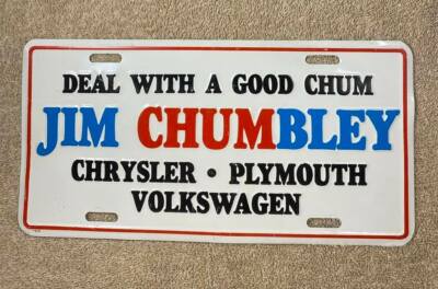 Jim Chumbley Booster License Plate Volkswagen Chrysler Plymouth Sanford ...