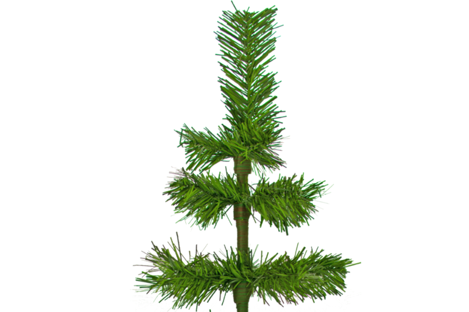 24'' Alpine Green Christmas Tree Tinsel Feather Style Holiday Tree 2FT ...