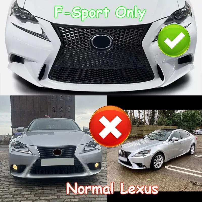 For 2014-2016 Lexus IS200t IS250 IS350 F Sport Gloss Black Front Bumper ...
