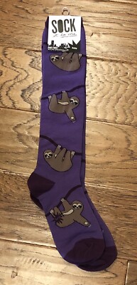 NIP Womens Purple Sloth Sock It To Me Knee High Socks Sox | eBay