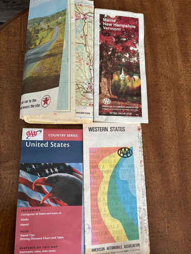 LOT of 4 Vintage folded maps AAA Western States Us Maine Delaware | eBay