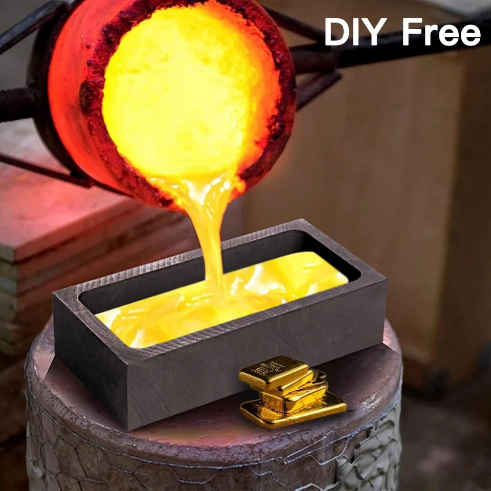 3 Pieces Graphite Crucible Ingot Mould Stir Rod Kit, Including 1 KG ...