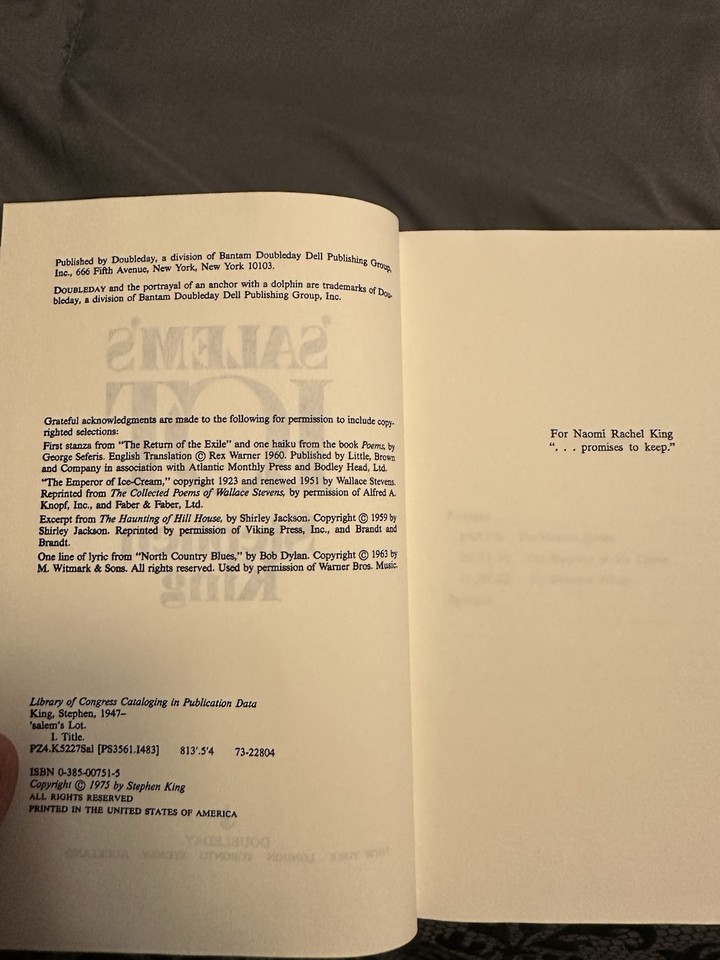 Brand new , vintage salems lot book by steven king. | eBay