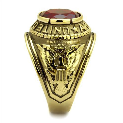 Gold U. S Army Ring for Men with Synthetic Siam Stone | eBay