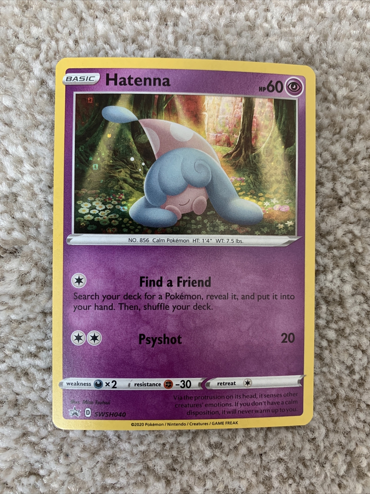 Hatenna HOLO - Pokemon Card SWSH040 25th Anniversary General Mills ...