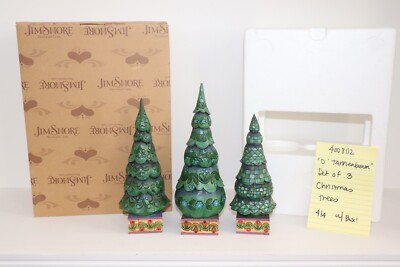 Jim Shore 4008112 O Tannenbaum Set Of 3 Green Holiday Christmas Trees ...
