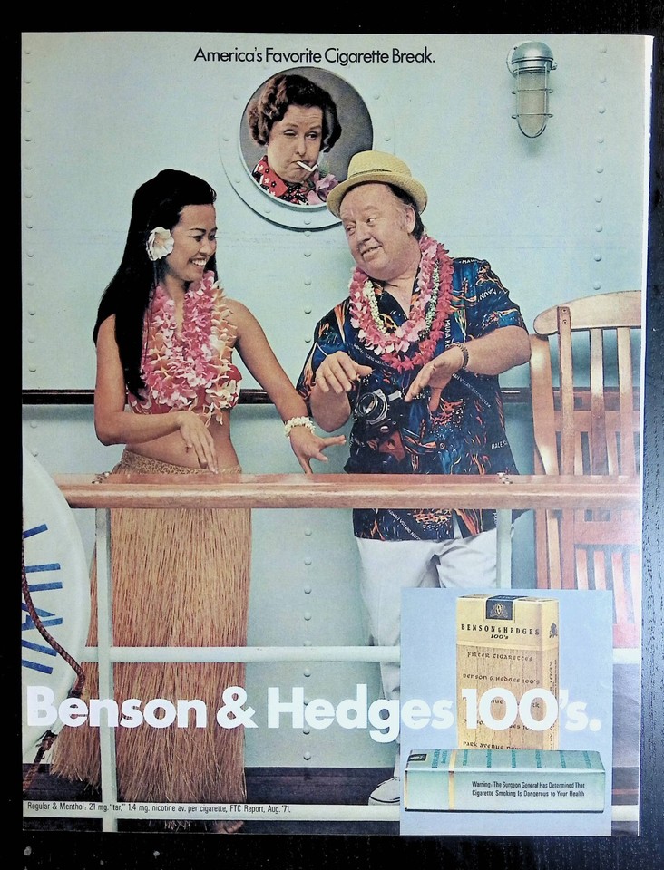 Print Ad 1960's Four Pretty Women Benson Hedges Hula Casino Car Makeup ...