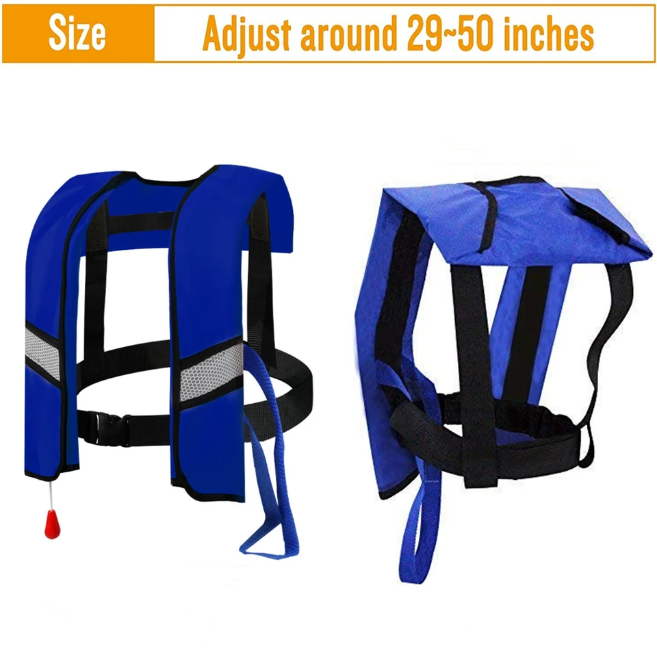 2 Pack Automatic Inflatable Life Jacket with Whistle, Adult Adjustable ...
