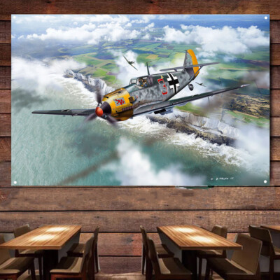Hunting over Dover Fighter Jet Wall Decor Banner Flag Aviation Artwork ...