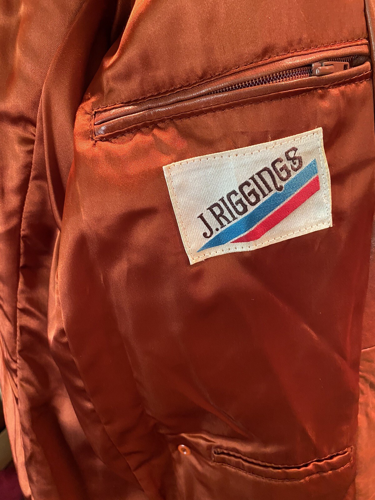 J Riggins Rust Leather Jacket Vintage Guc Stylized Street Disco 80’s ...