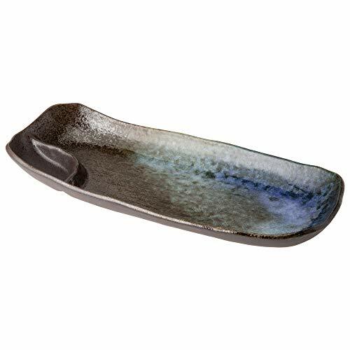 5pcs Mino Ware Sashimi Plate Fish Sushi Blue Brown Rectangle ...