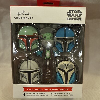Hallmark Star Wars: The Mandalorian 4 Mini Ornaments And Mini Tree ...