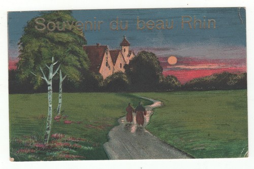 CPA COULEUR à PAILLETTES - SOUVENIR DU BEAU RHIN - ÉCRITE | eBay