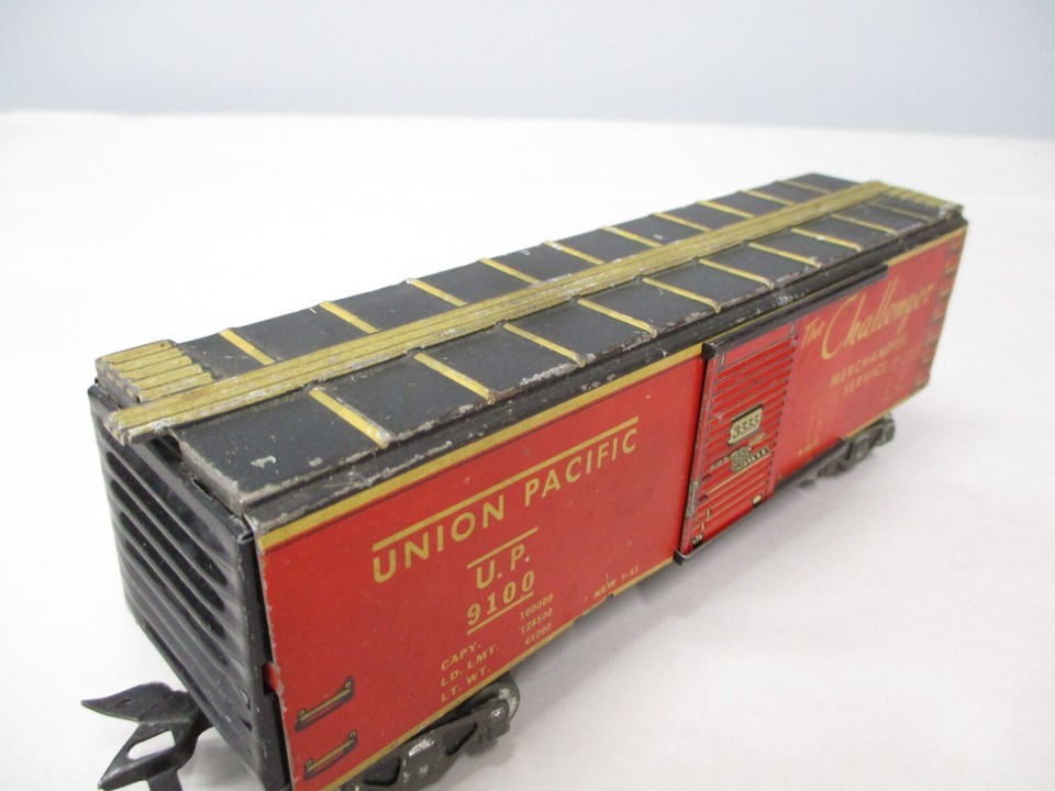 Marx 3555 Union Pacific 9100 Challenger Red Litho Boxcar O Gauge X6121 ...